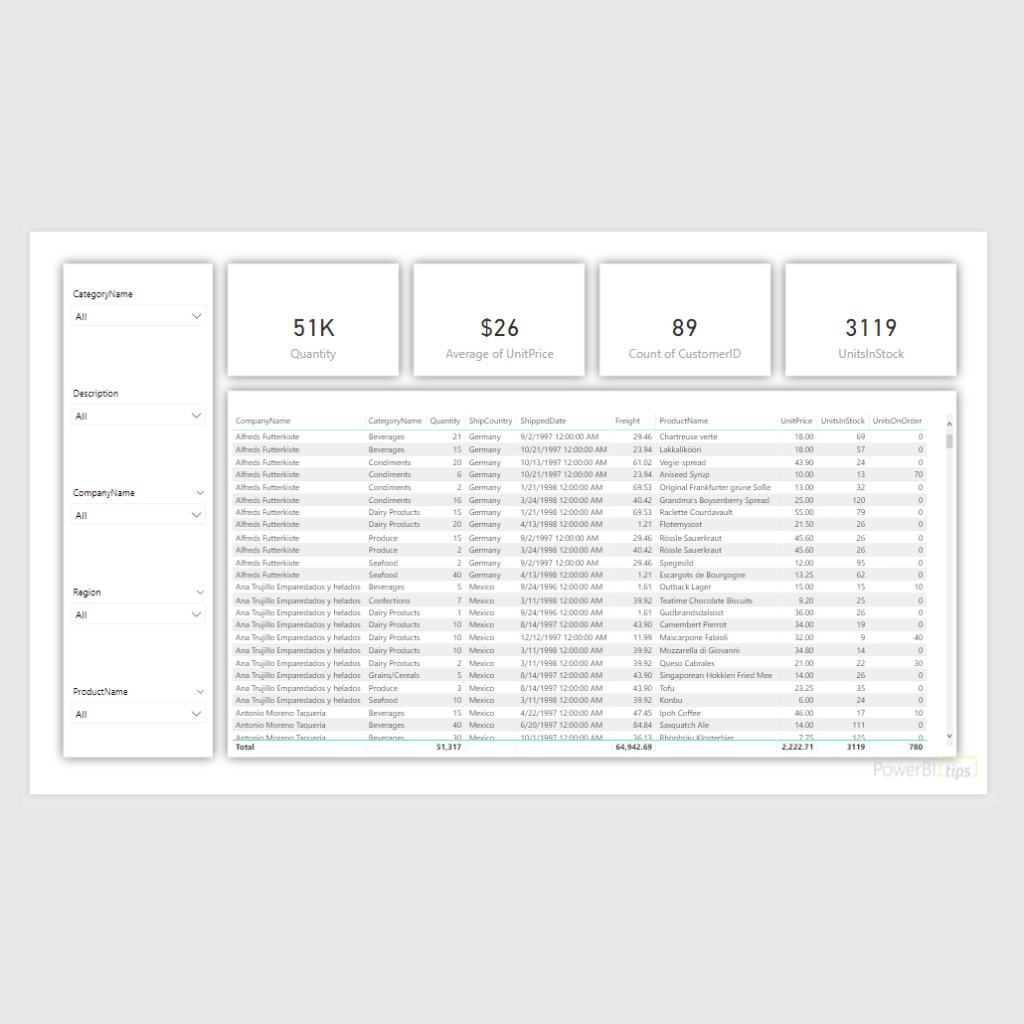 Left Slicer – Cards Square – PowerBI.tips